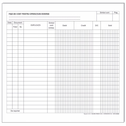 Fisa cont analitic pentru operatii diverse » Absolut Office